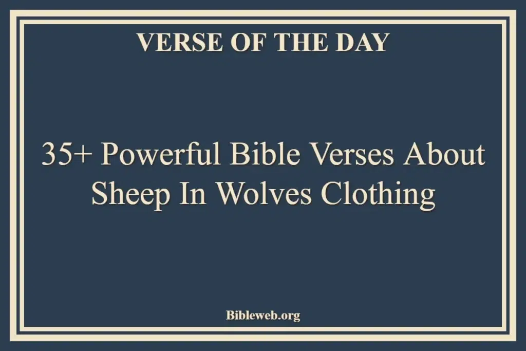 35+ Powerful Bible Verses About Sheep In Wolves Clothing - Bible Verses ...