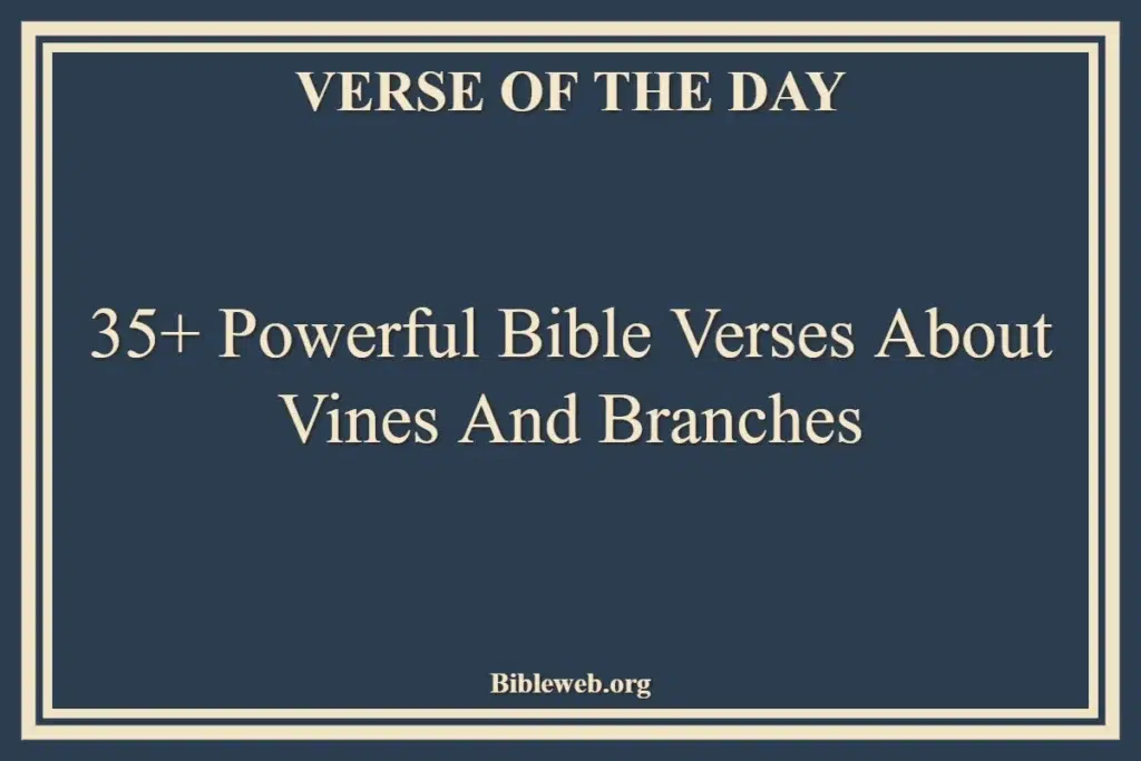 35+ Powerful Bible Verses About Vines And Branches: Rooted in Faith ...